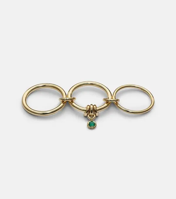 SPINELLI KILCOLLIN Piera 18kt Linked Rings With Emerald - Gold
