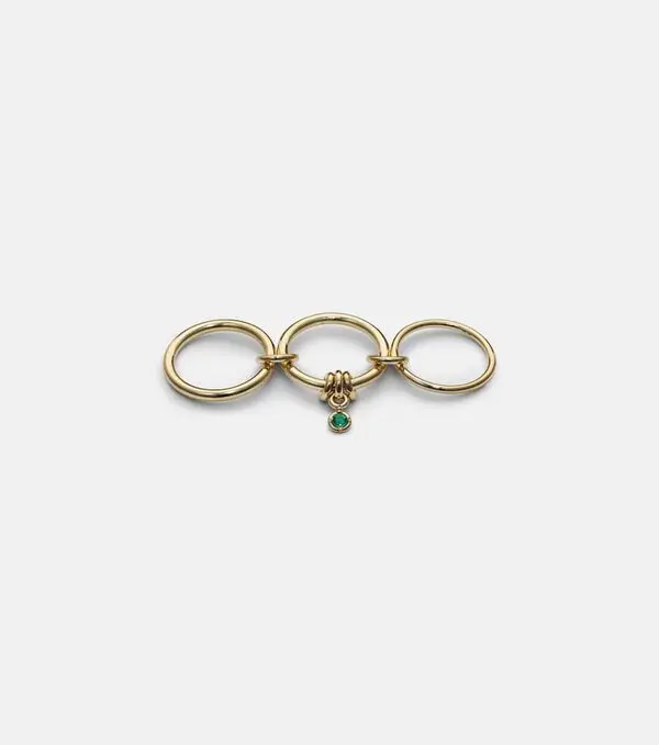 SPINELLI KILCOLLIN Piera 18kt Linked Rings With Emerald - Gold