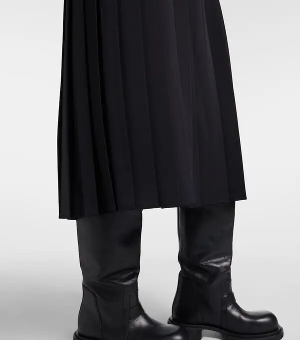 Junya Watanabe Pleated Floral Midi Skirt