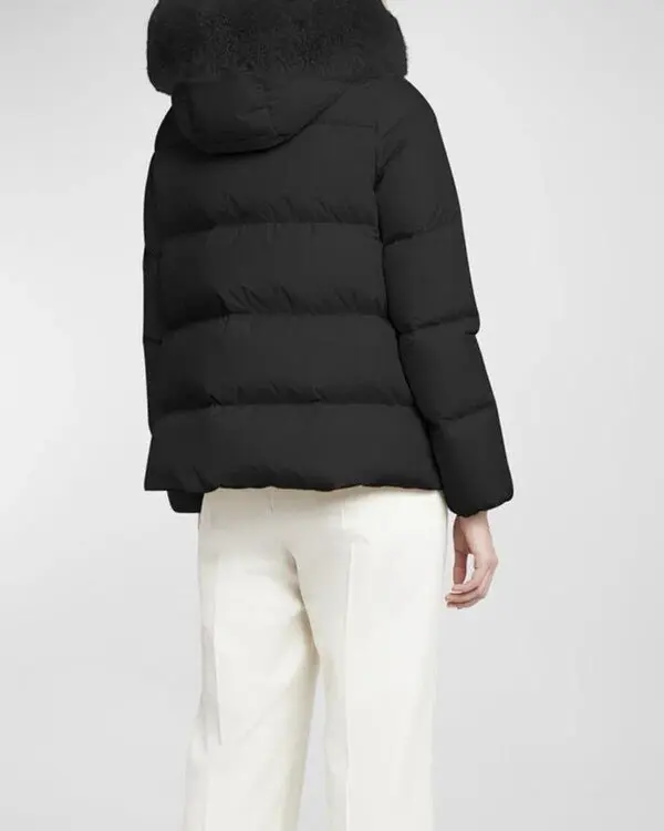 Moncler Laiche Short Puffer Parka Jacket - Black