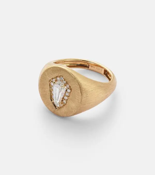 KAMYEN Kite 18kt Pinky Ring With Diamonds - Gold