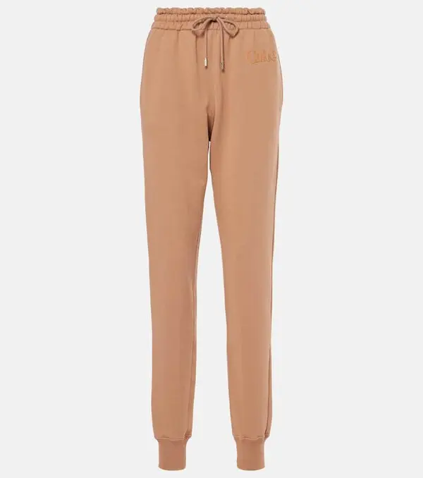 Chloé Cotton Fleece Track Pants - Pink