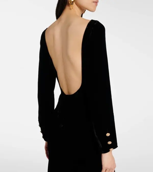 Rixo Devina Velvet Maxi Dress