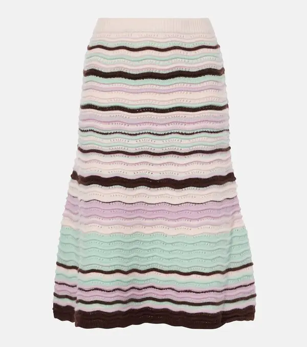 SUSAN FANG Striped Midi Skirt - Multicoloured