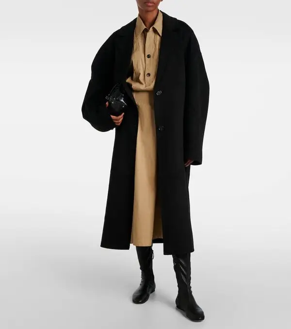 Co Knee-high Leather Boots With Side Zip - Black