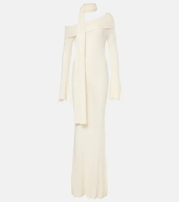 AYA MUSE Ursa Scarf-detail Maxi Dress - White