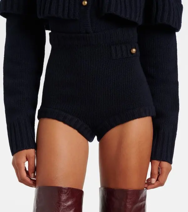 Chloé High-rise Wool And Cashmere Shorts