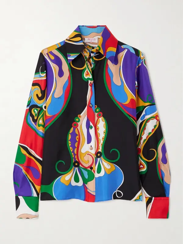 Emilio Pucci Printed Silk-twill Shirt