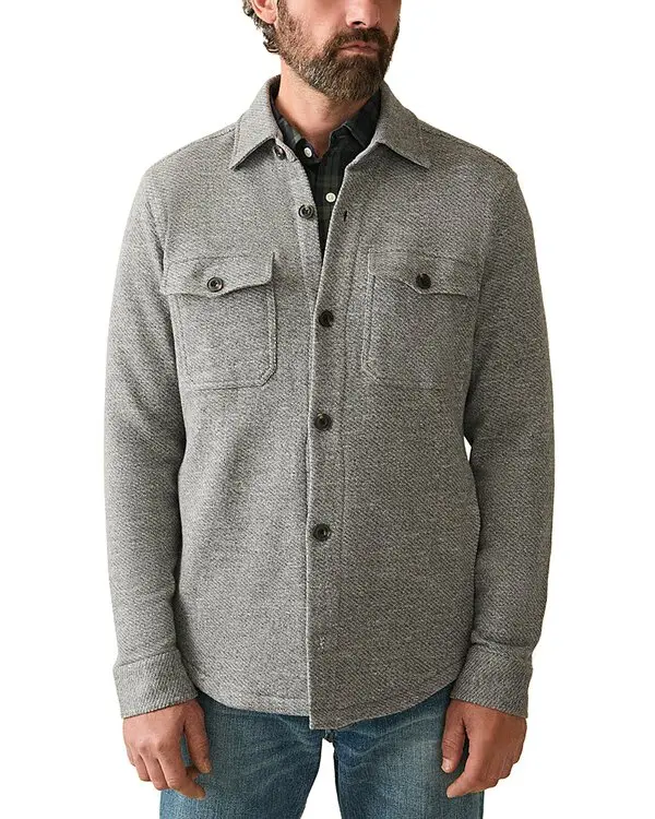 Faherty Brand Inlet Shirt Jacket - Medium Grey Mélange