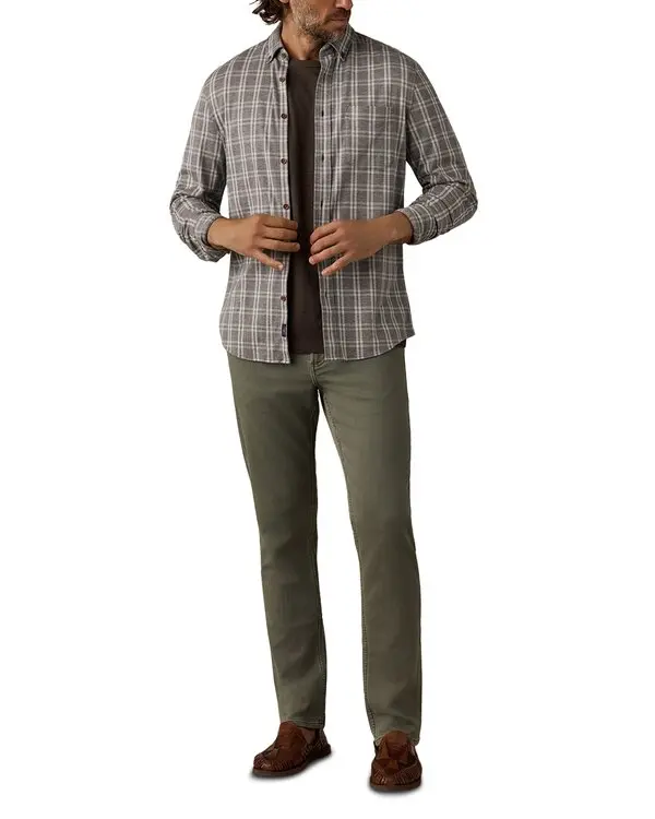 Faherty Brand Coastline Knit Plaid Button Down Shirt - Grey Cloud Plaid