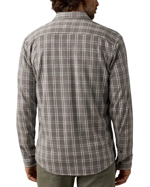 Faherty Brand Coastline Knit Plaid Button Down Shirt - Grey Cloud Plaid