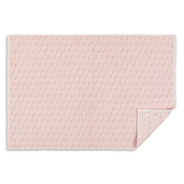 MATOUK Athena Cotton Sculpted Greek Key Tub Mat - Blush