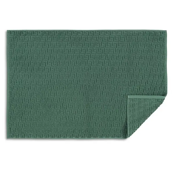 MATOUK Athena Cotton Sculpted Greek Key Tub Mat - Jade