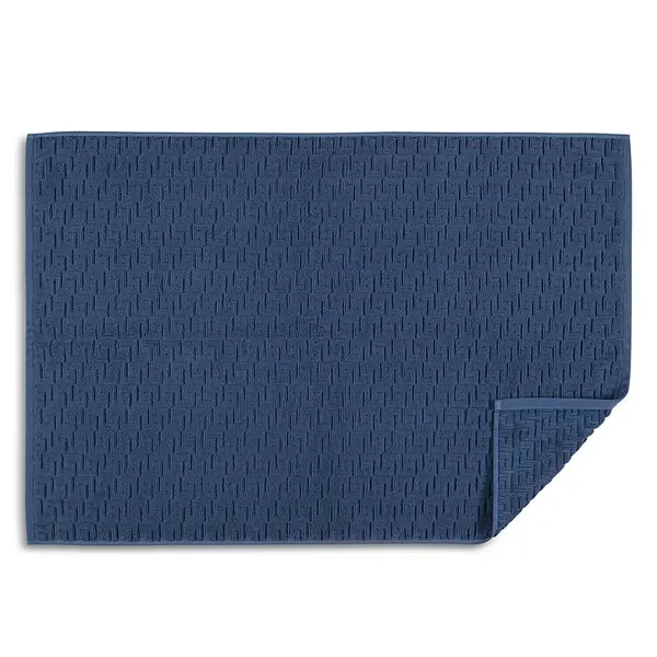 MATOUK Athena Cotton Sculpted Greek Key Tub Mat - Navy