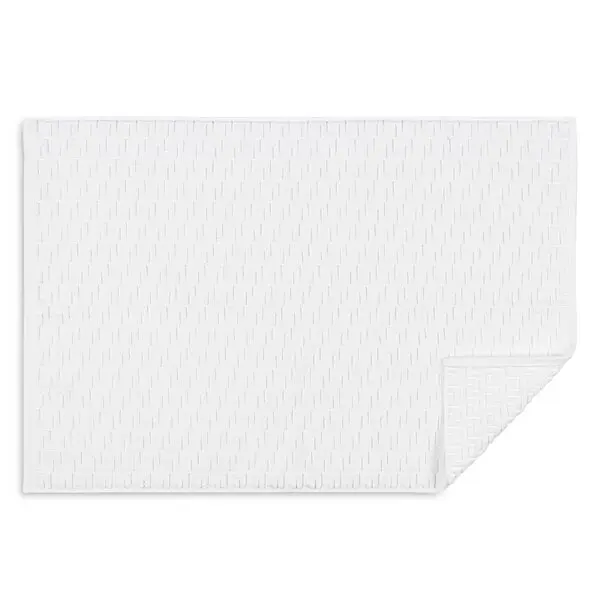 MATOUK Athena Cotton Sculpted Greek Key Tub Mat - White