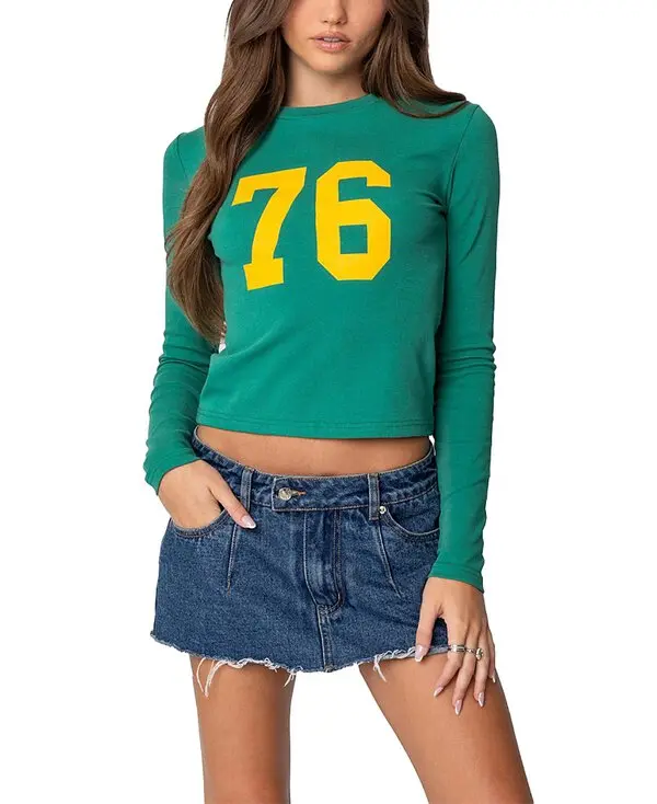 EDIKTED Long Sleeve T-shirt - Green