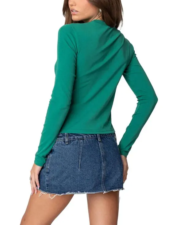 EDIKTED Long Sleeve T-shirt - Green