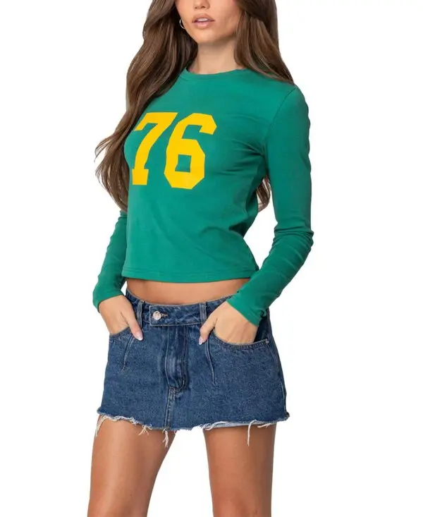 EDIKTED Long Sleeve T-shirt - Green