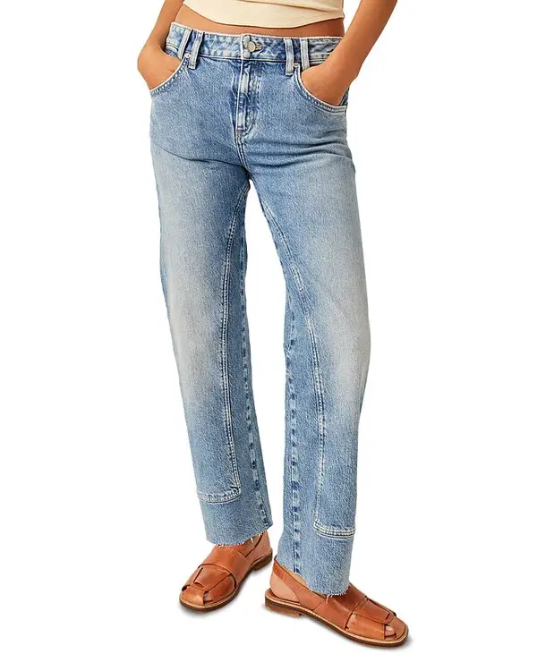 Free People We The Free Risk Taker High Rise Straight Jeans - Mantra