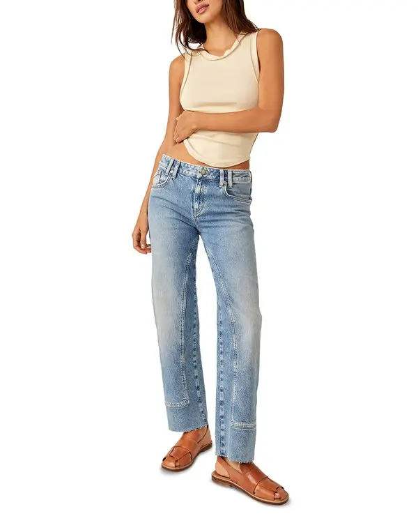 Free People We The Free Risk Taker High Rise Straight Jeans - Mantra
