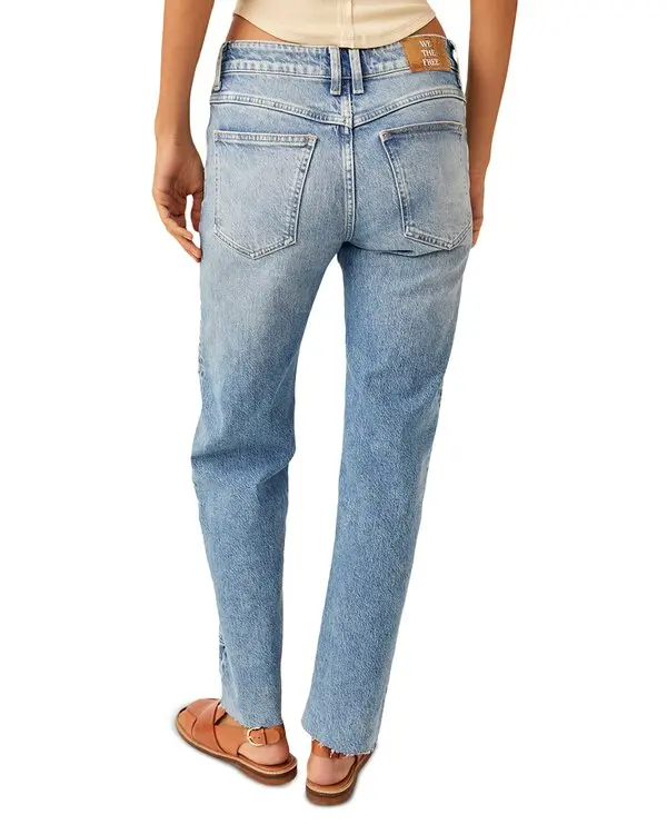 Free People We The Free Risk Taker High Rise Straight Jeans - Mantra