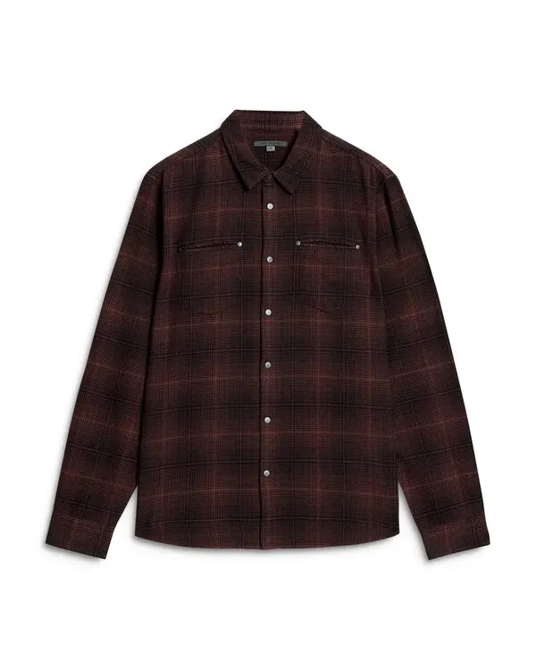 John Varvatos Dario Brushed Plaid Shirt