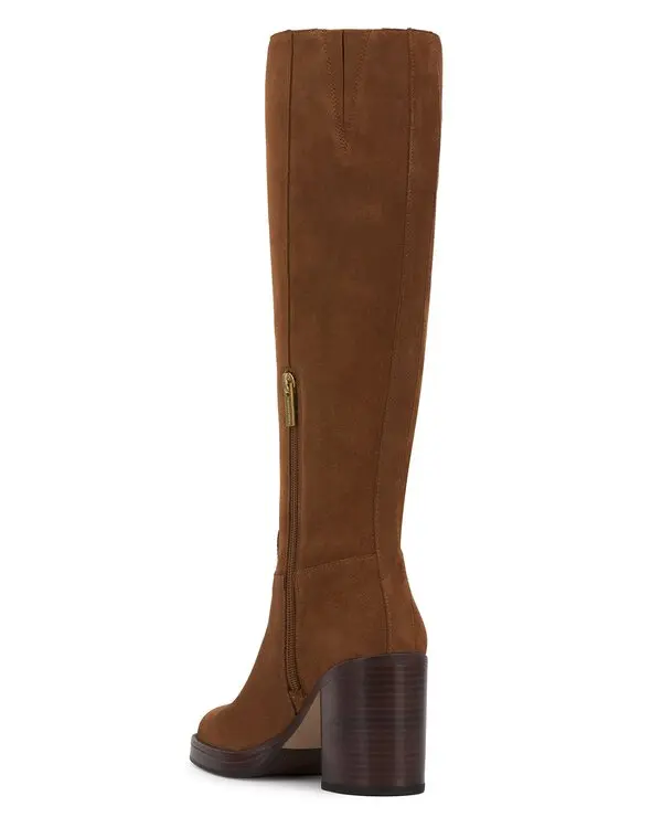 Vince Camuto Gibi Block Heel Boots - Medium Brown