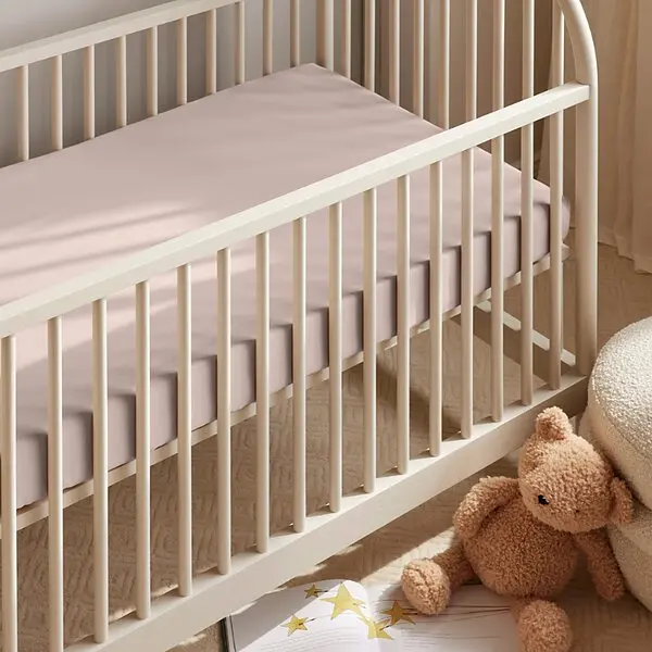 BOLL & BRANCH Signature Organic Cotton Crib Fitted Sheet - Dusty Rose