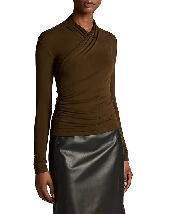 Vince Long Sleeve Wrap Top - Cypress