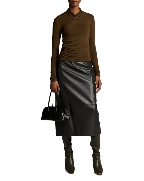 Vince Long Sleeve Wrap Top - Cypress