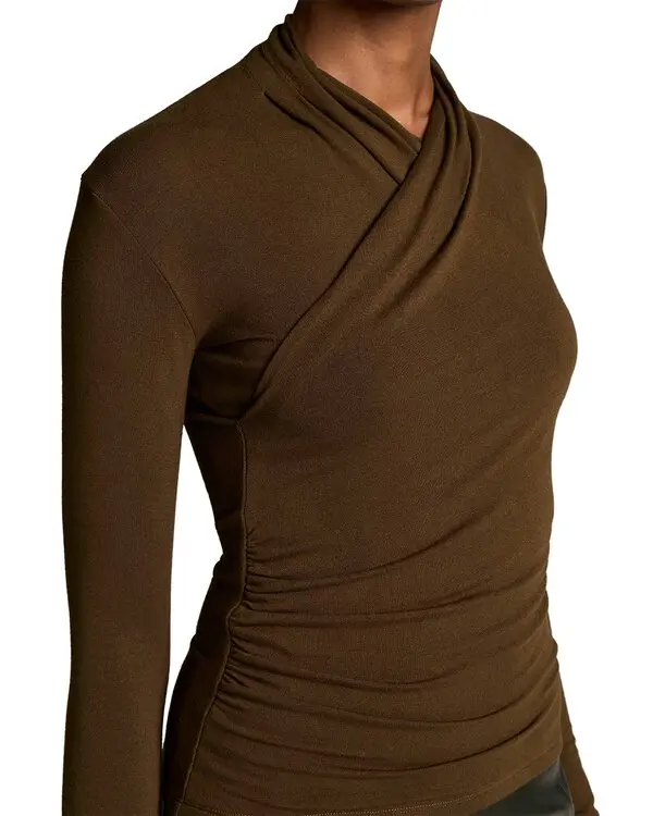 Vince Long Sleeve Wrap Top - Cypress