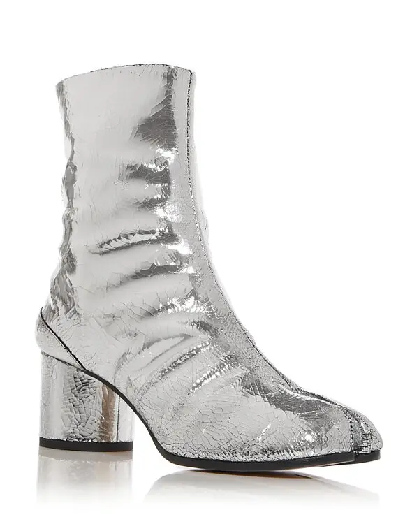 MAISON MARGIELA Tabi Split Toe Booties - Silver