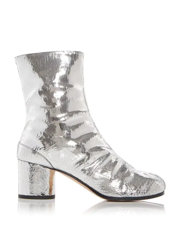 MAISON MARGIELA Tabi Split Toe Booties - Silver