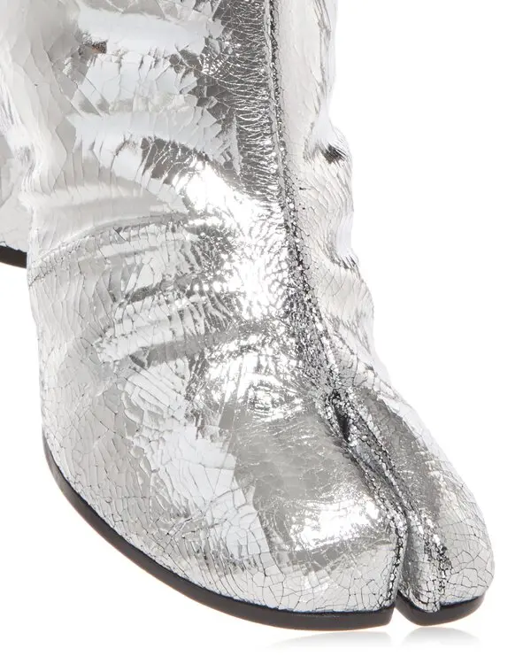 MAISON MARGIELA Tabi Split Toe Booties - Silver