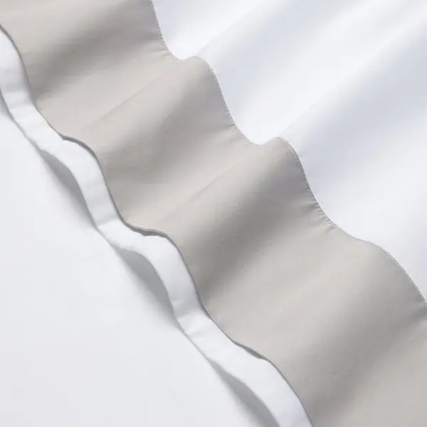 Frette Flying Sateen King Pillowcase Set Exclusive - White/grey Cliff