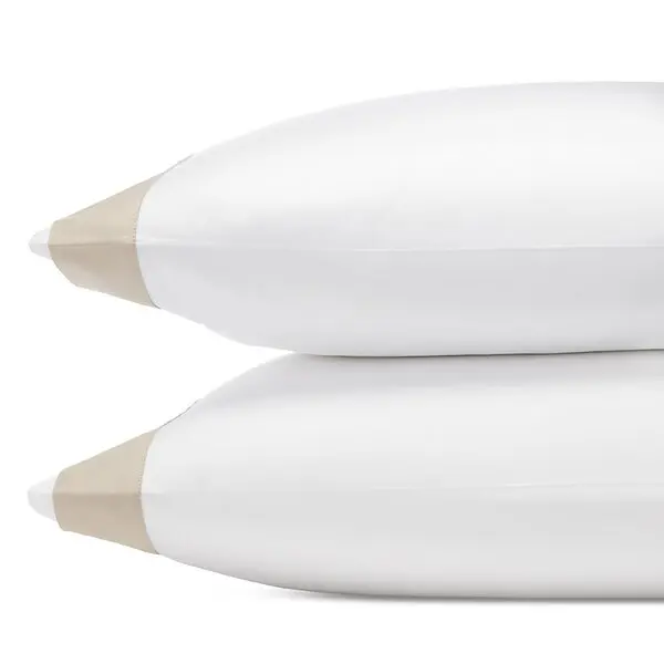 Frette Flying Sateen King Pillowcase Set Exclusive - White/sand