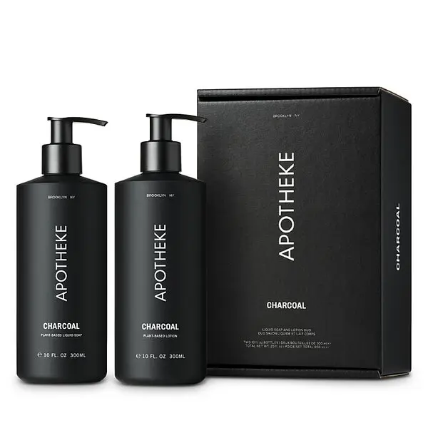 APOTHEKE Charcoal Liquid Soap And Lotion Duo - Black