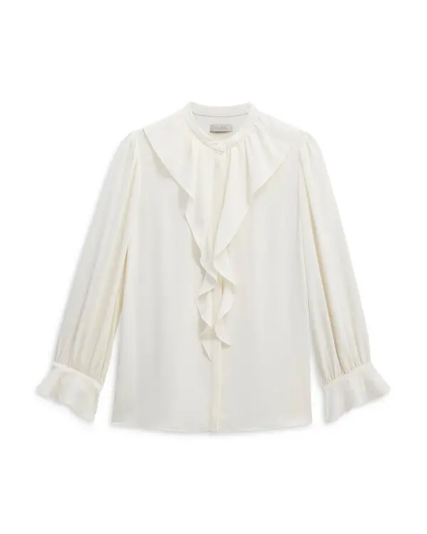 HOBBS LONDON Maribella Ruffle Trim Blouse