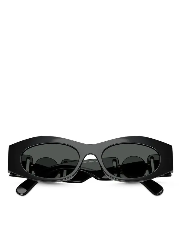 Versace Medusa Biggie Oval Sunglasses - Dark Gray