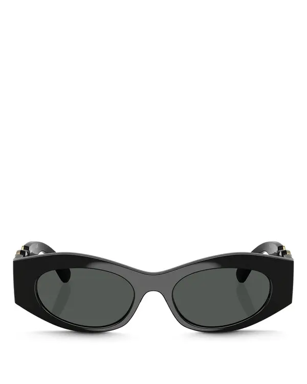Versace Medusa Biggie Oval Sunglasses - Dark Gray