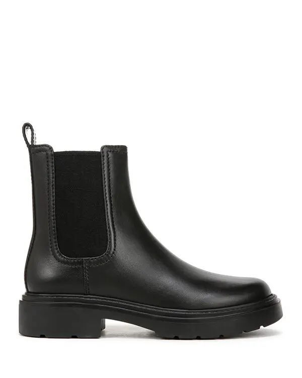 Vince Pinecrest Block Heel Ankle Boots - Black Leather