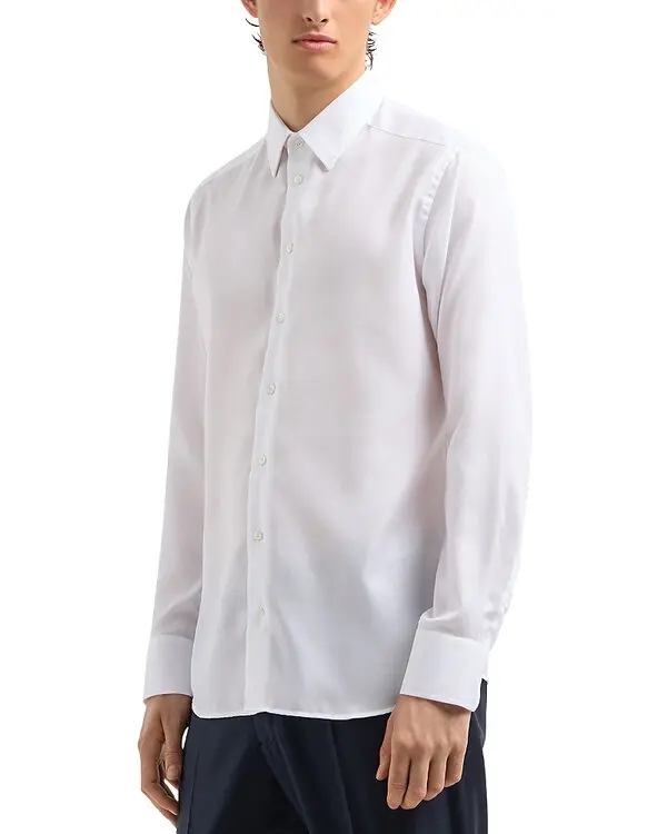 Emporio Armani New York Regular Fit Dress Shirt - Solid White