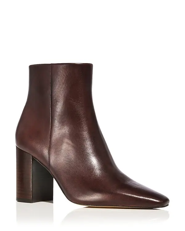Aqua Ana Leather Boots - Brown Leather