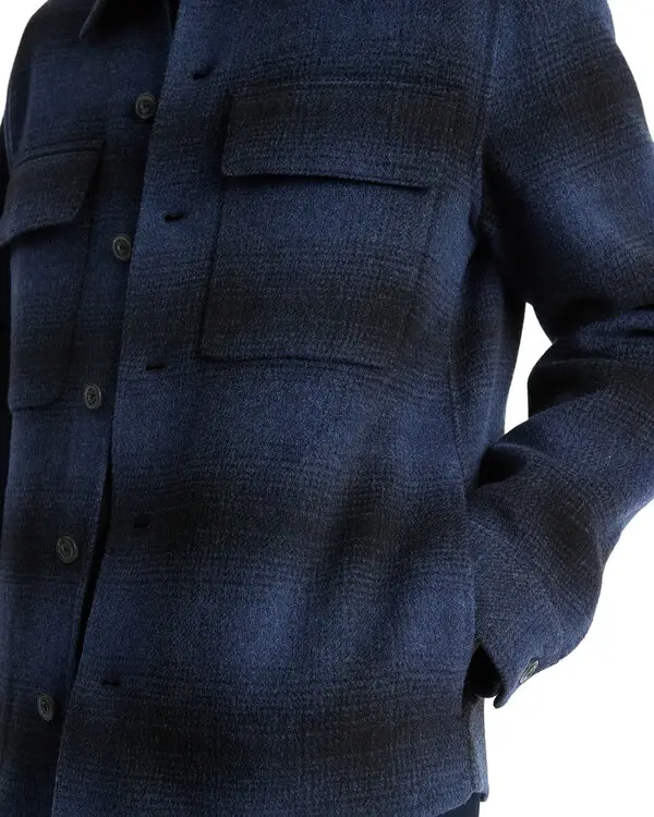 Vince Wool & Nylon Splittable Plaid Shirt Jacket