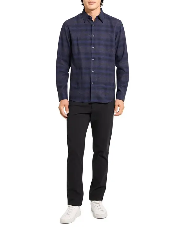 Theory Irving Button Down In Soft Plaid Cotton
