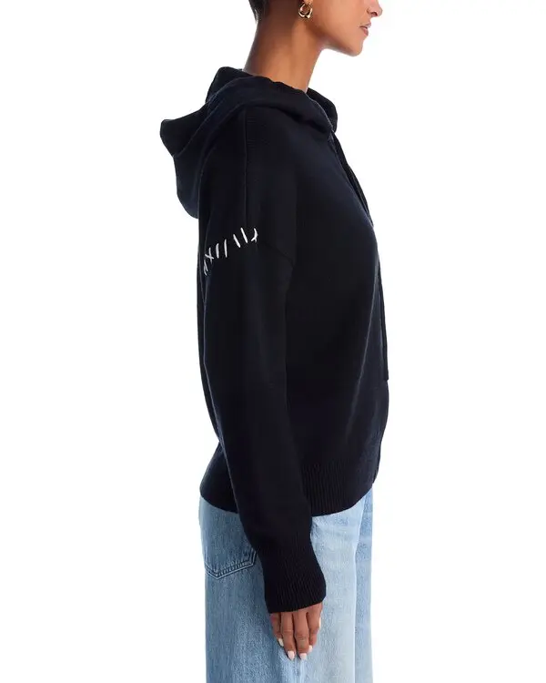 Aqua Heart Embroidered Zip Front Hoodie Exclusive