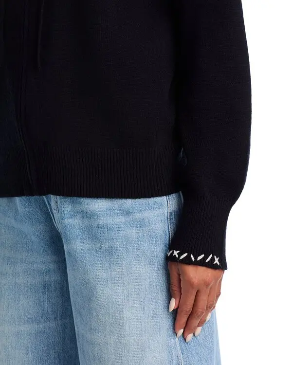 Aqua Heart Embroidered Zip Front Hoodie Exclusive