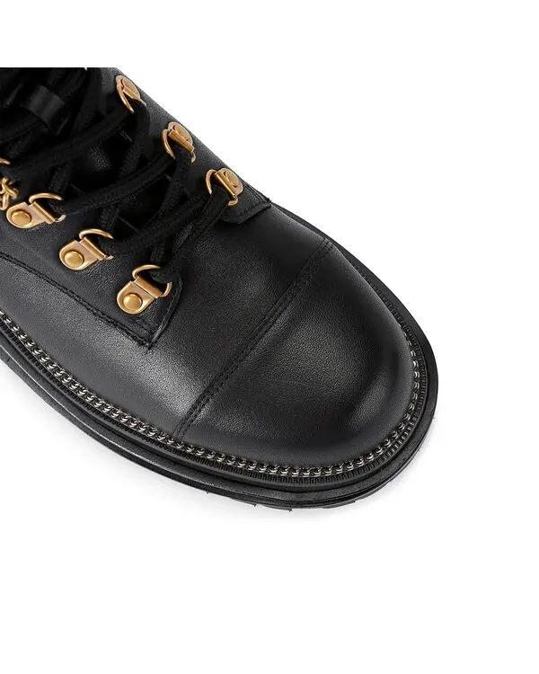 Kurt Geiger Leather Chelsea Combat Boots With Chain Detail
