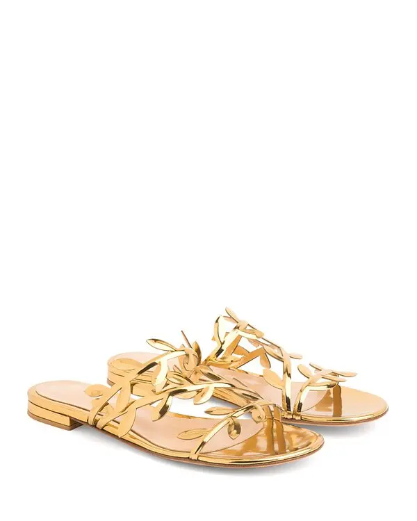 GIANVITO ROSSI Flavia 05 Flats - Gold Tone Leather