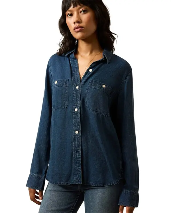 Faherty Brand Chambray Shirt - Night Lagoon Wash